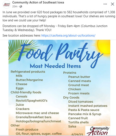 Community Action Food Bank Donations – KILJ Radio